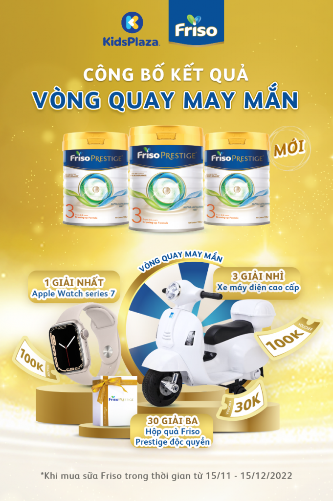 CÔNG BỐ KẾT QUẢ VÒNG QUAY MAY MẮN FRISO THÁNG 11+12