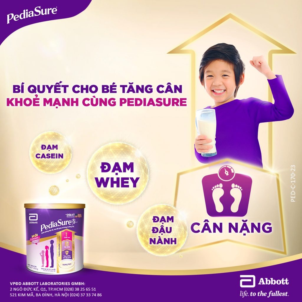 Pediasure với công thức mới CPP, cùng bé cao lớn bắt kịp đà tăng trưởng