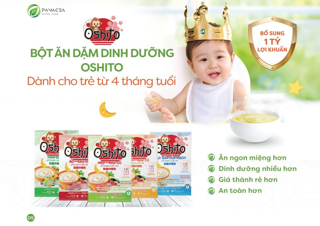 Hướng dẫn cách pha bột ăn dặm Oshito cho bé