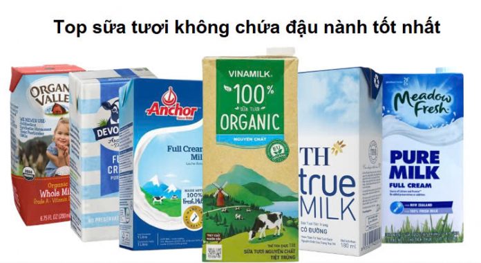 Top sữa tươi không chứa đậu nành tốt nhất